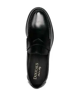 DOUCAL'S Patent Leather Penny Loafers - Black