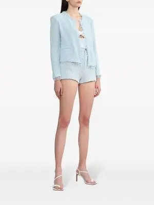 IRO PARIS High-waisted Tweed Shorts - Blue