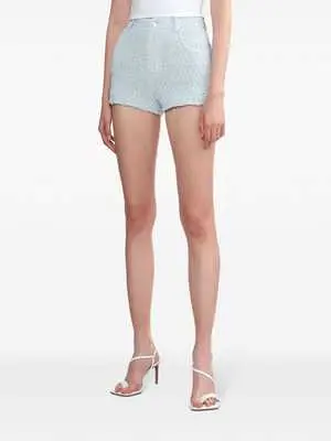 IRO PARIS High-waisted Tweed Shorts - Blue