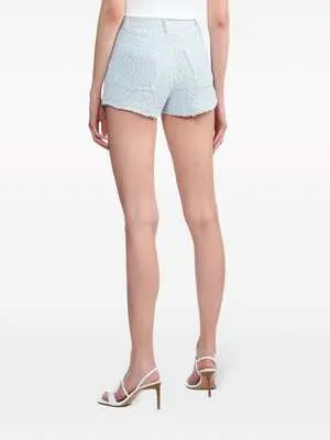 IRO PARIS High-waisted Tweed Shorts - Blue