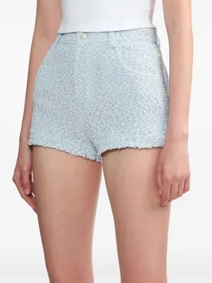 IRO PARIS High-waisted Tweed Shorts - Blue