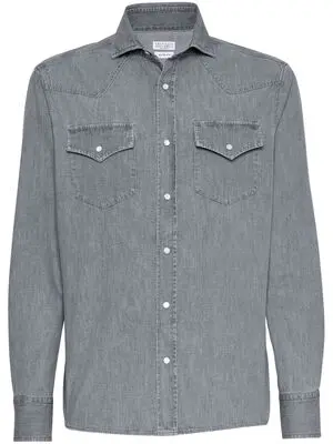 Brunello Cucinelli Western Denim Shirt