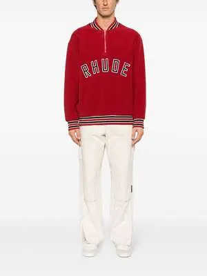 Rhude Varsity Half-zip Sweatshirt - Red