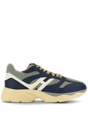 Hogan Panelled Leather Sneakers - Blue