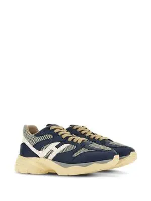 Hogan Panelled Leather Sneakers - Blue