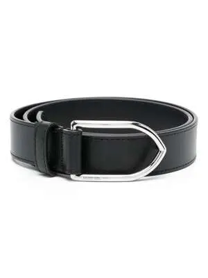 Jacquemus Logo-engraved Leather Belt - Black