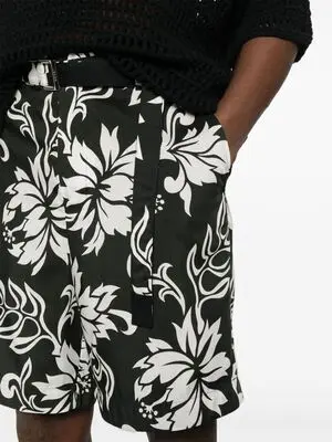 Sacai Floral-print Poplin Shorts