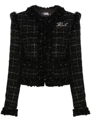 Karl Lagerfeld Logo-plaque Tweed Jacket