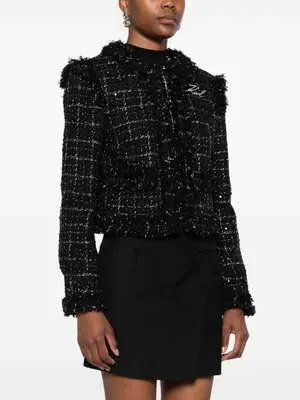 Karl Lagerfeld Logo-plaque Tweed Jacket