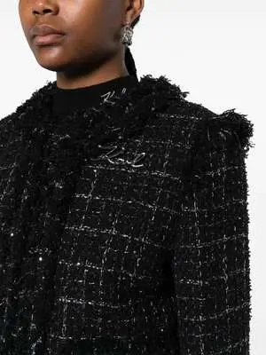 Karl Lagerfeld Logo-plaque Tweed Jacket