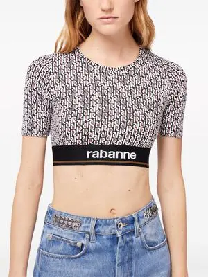 Rabanne Monogram-print Cropped T-shirt