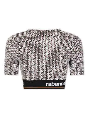 Rabanne Monogram-print Cropped T-shirt