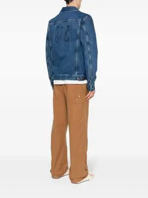 Palm Angels Embossed-monogram Denim Jacket - Blue