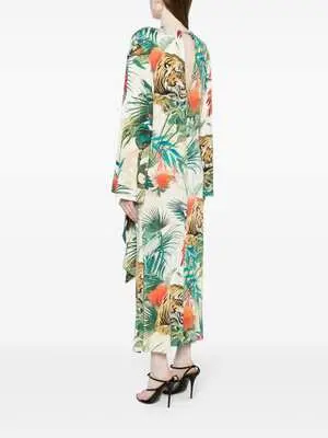 Roberto Cavalli Jungle-print Maxi Wrap Dress