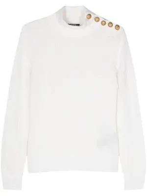 Balmain Pb-monogram Ribbed Jumper