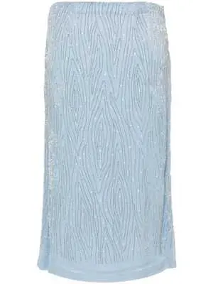P.a.r.o.s.h Bead-embellished Chiffon Knee-length Skirt