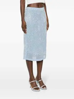 P.a.r.o.s.h Bead-embellished Chiffon Knee-length Skirt