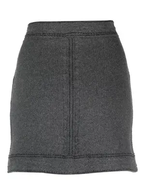 BARRIE Contrast-stitch Mini Skirt - Grey
