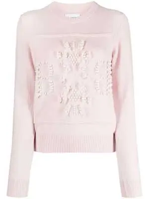 BARRIE Logo-embroidered Cashmere Jumper - Pink