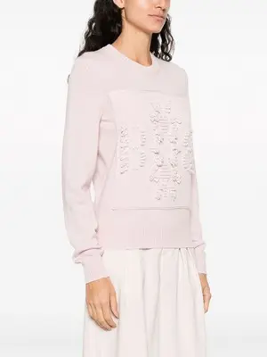 BARRIE Logo-embroidered Cashmere Jumper - Pink