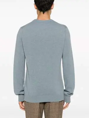 BARRIE B Label Cashmere Jumper - Blue