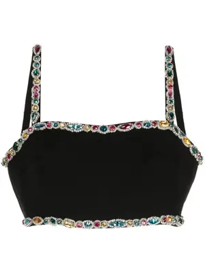 Zuhair Murad Crystal-embellished Cady Bra Top - Black