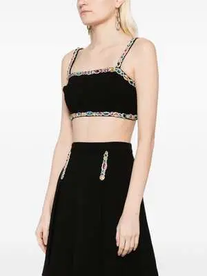 Zuhair Murad Crystal-embellished Cady Bra Top