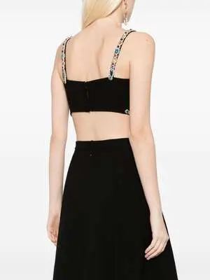 Zuhair Murad Crystal-embellished Cady Bra Top