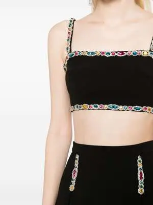Zuhair Murad Crystal-embellished Cady Bra Top