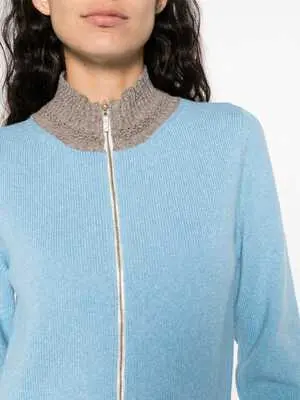 BARRIE Two-tone Cashmere Cardigan