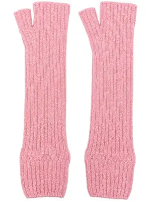 BARRIE Cashmere Fingerless Gloves - Pink