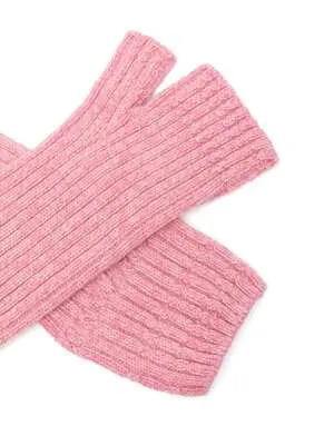 BARRIE Cashmere Fingerless Gloves - Pink