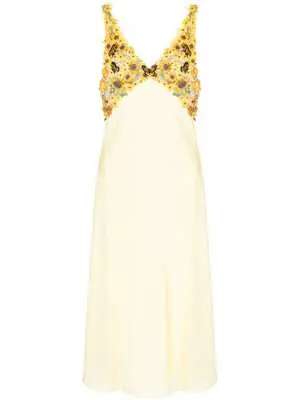 MARY KATRANTZOU Beaded Stretch-silk Slip Dress
