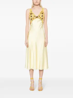 MARY KATRANTZOU Beaded Stretch-silk Slip Dress