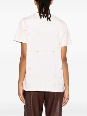 BARRIE Logo-embroidered Embellished T-shirt - Pink