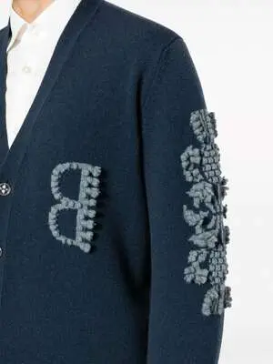 BARRIE 3d-knit Cashmere Cardigan - Blue