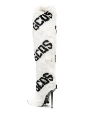 Gcds 110mm Faux-fur Logo-print Boots