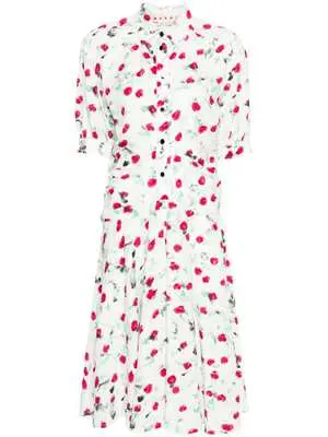 Marni Reverie-print Crepe Midi Dress