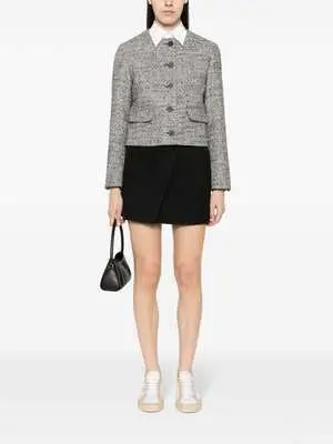 GOLDEN GOOSE Bouclé Cropped Jacket - Black