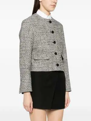 GOLDEN GOOSE Bouclé Cropped Jacket - Black