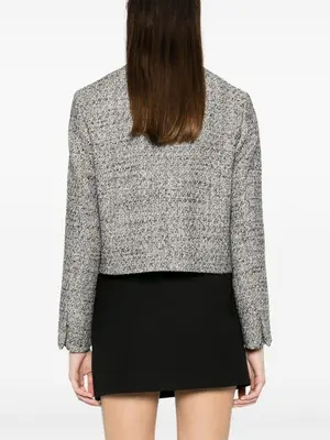 GOLDEN GOOSE Bouclé Cropped Jacket - Black