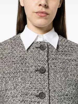 GOLDEN GOOSE Bouclé Cropped Jacket - Black