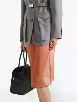 Prada Organza Midi Skirt - Brown