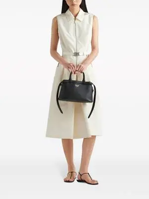 Prada Belted Faille Midi Dress