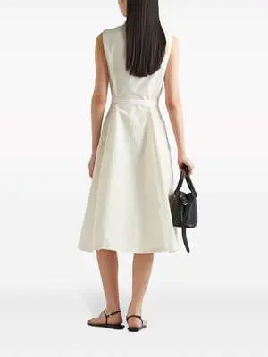 Prada Belted Faille Midi Dress