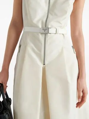 Prada Belted Faille Midi Dress