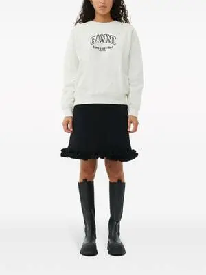 GANNI Logo-print Sweatshirt - White