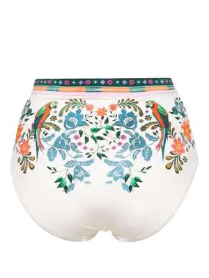 Zimmermann Floral-print High-waisted Bikini Bottom