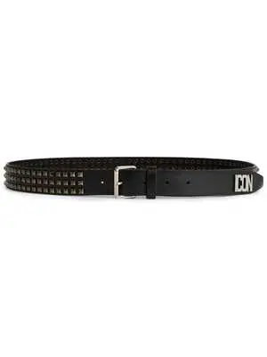Dsquared2 Be Icon Plaque Studded Leather Belt