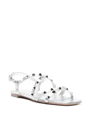 Valentino Garavani Rockstud Metallic Leather Sandals